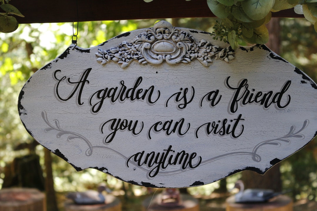 Garden Sign-personalized Garden Sign-flower Garden Sign-rustic Garden ...