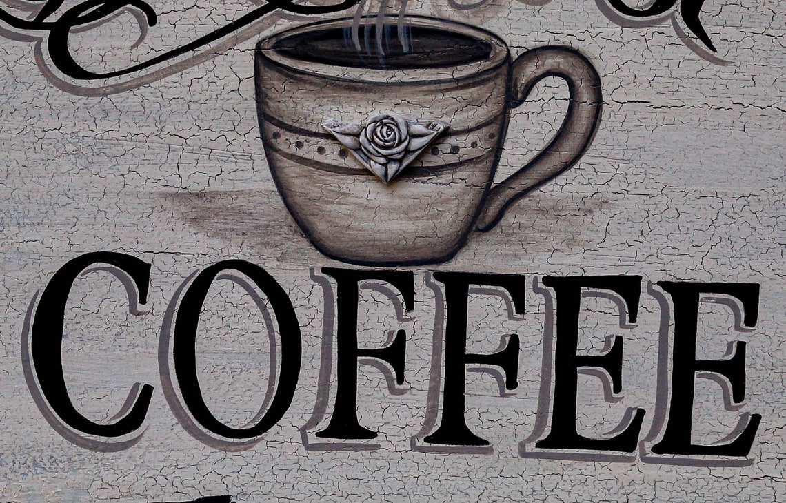 Kitchen Coffee Decor-wood Coffee Sign-coffee Wall Decor-custom - Etsy