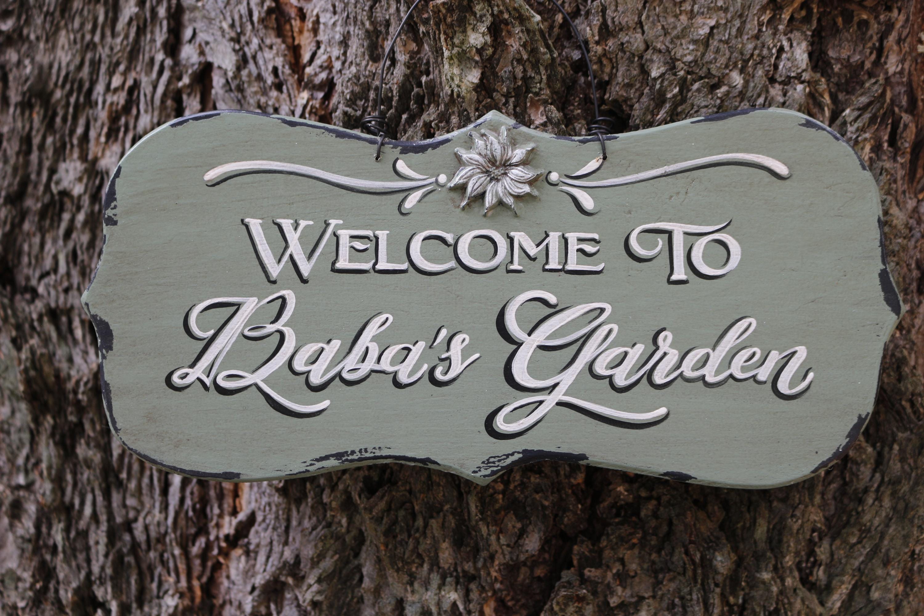 Personalized "jardin De Fleurs" Garden Sign: Hand Painted Rustic Decor ...