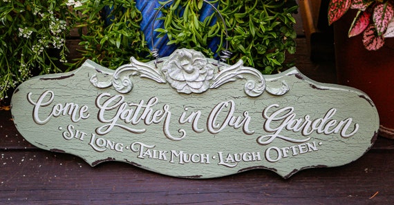 Garden Sign-personalized Garden Sign-flower Garden Sign-rustic - Etsy