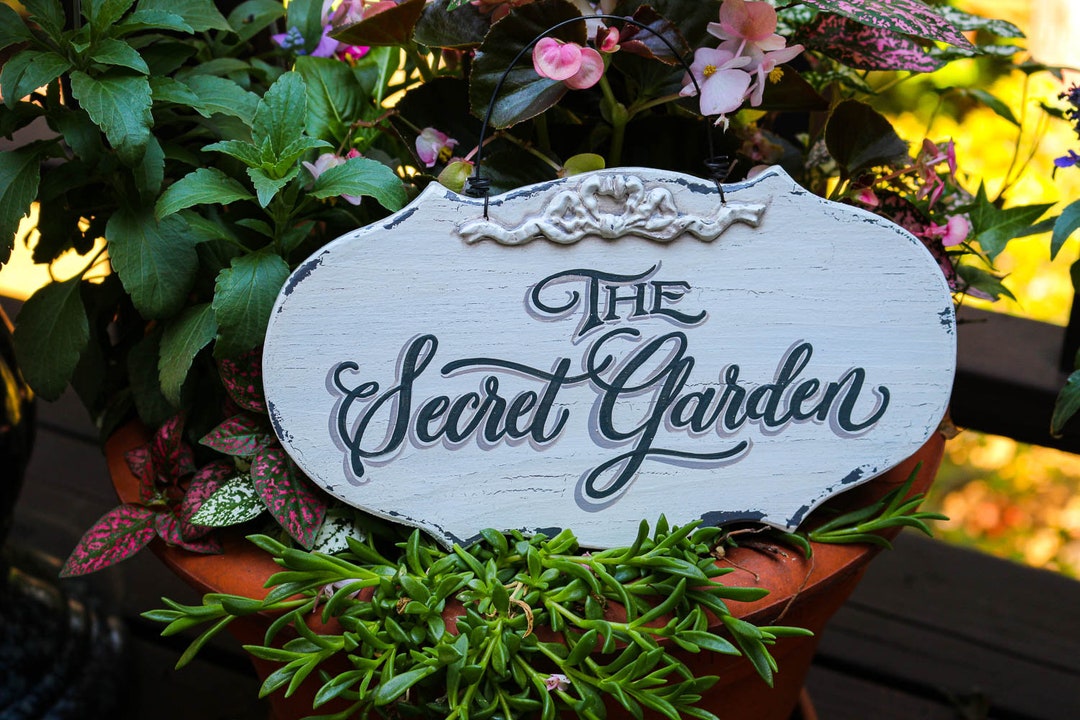 Garden Sign-personalized Garden Sign-flower Garden Sign-rustic Garden ...