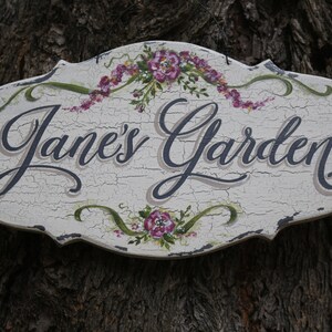 Garden Sign-personalized Garden Sign- Flower Garden Sign-rustic Garden ...