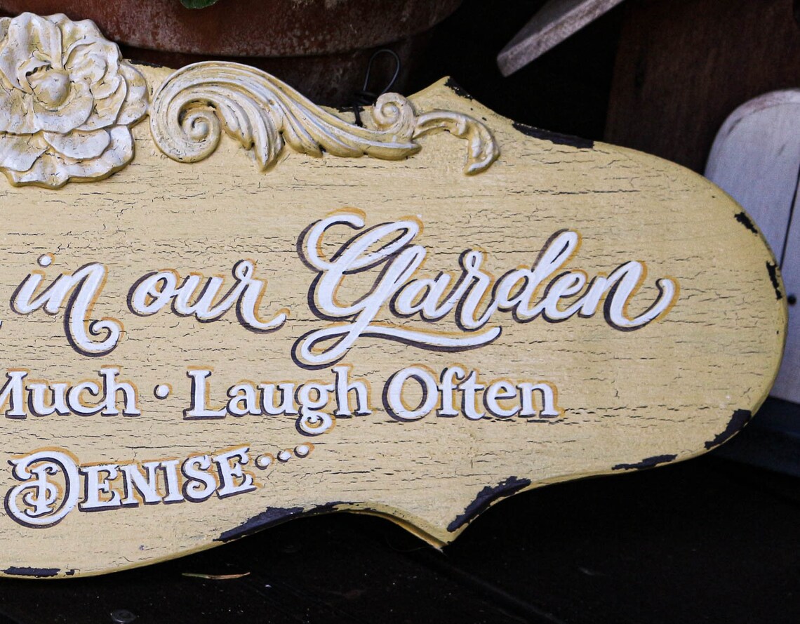 Garden Sign-personalized Garden Sign-flower Garden Sign-rustic - Etsy