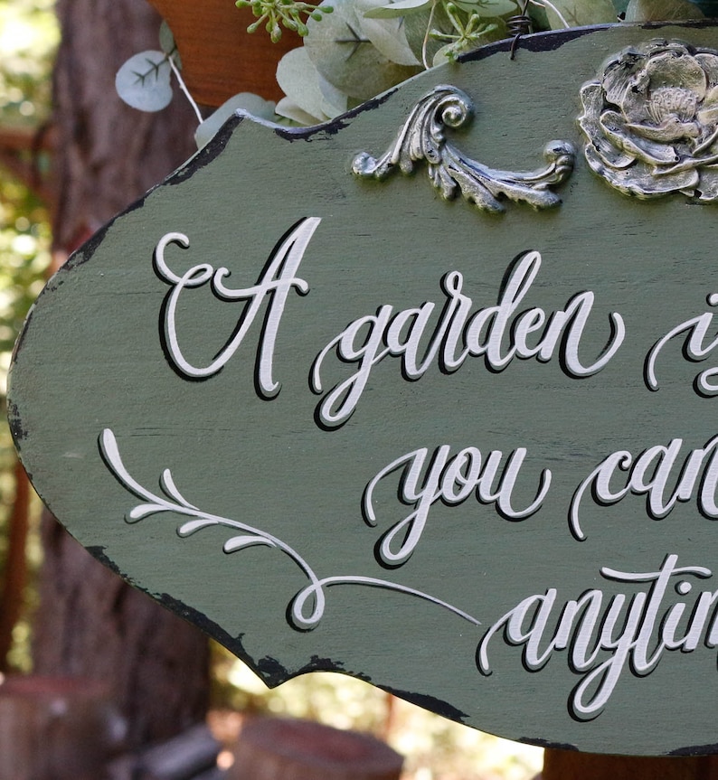 Garden Sign-personalized Garden Sign-flower Garden Sign-rustic | Etsy