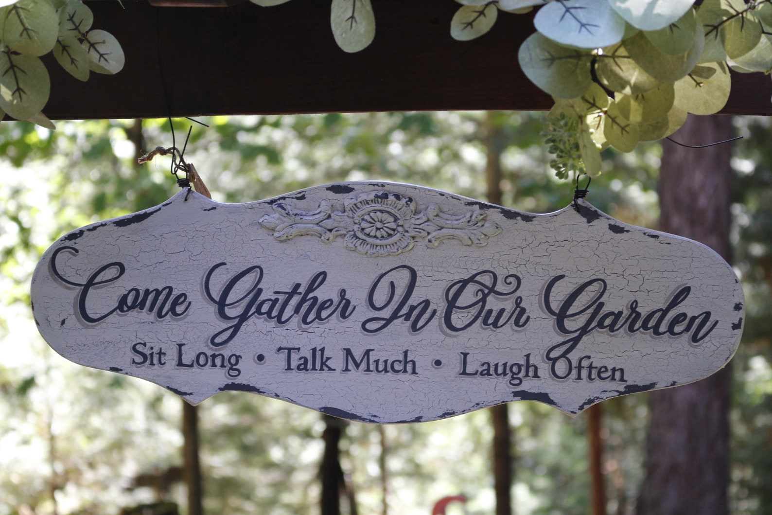 Garden Sign-personalized Garden Sign-flower Garden Sign-rustic Garden ...