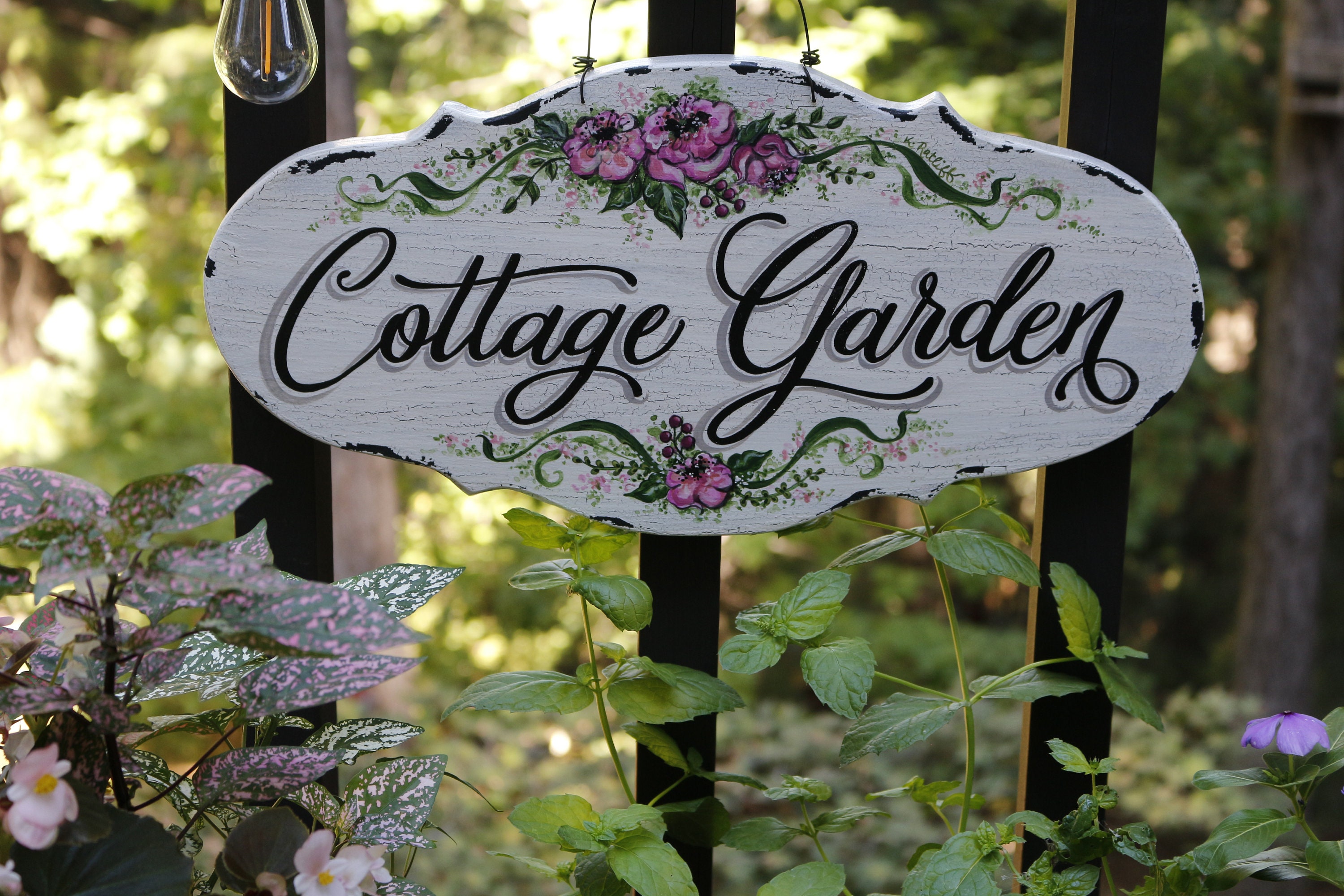 Personalized Rustic Garden Sign: Hand Painted Vintage Decor - Etsy
