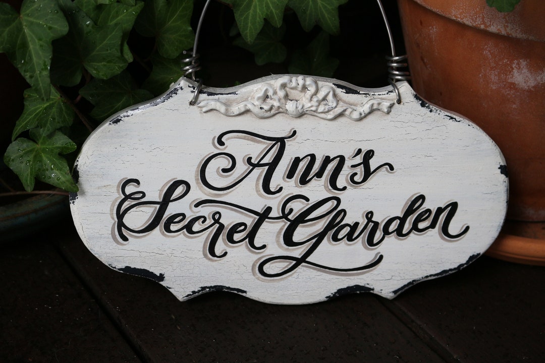 Personalized Hand Painted Garden Sign: Rustic Vintage Decor - Etsy