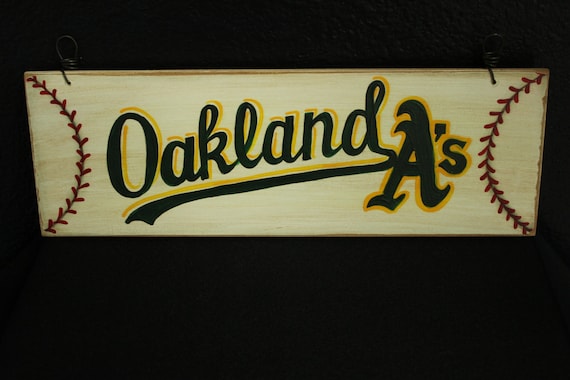 Items similar to 4x12 Custom Made Hand Painted "Oakland A's" Sports ...
