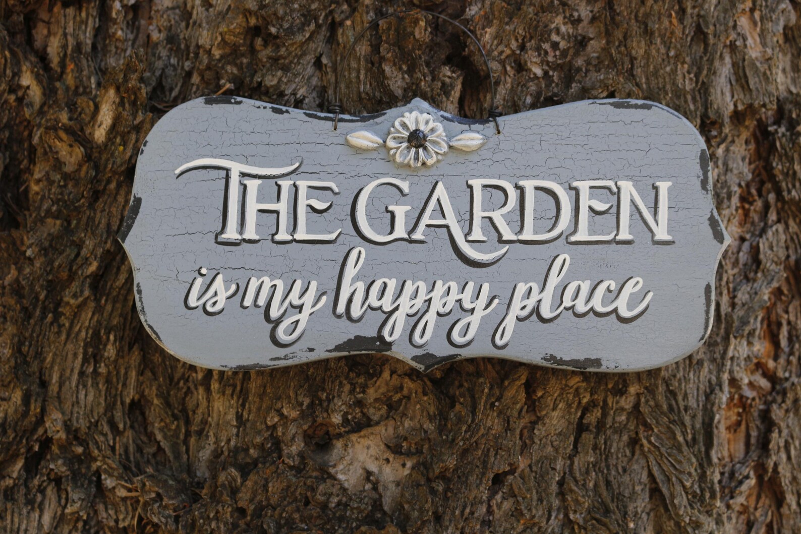 Personalized "jardin De Fleurs" Garden Sign: Hand Painted Rustic Decor ...