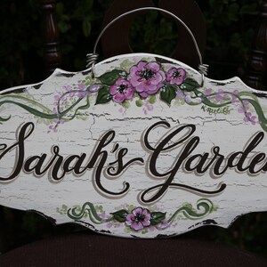 Personalized Rustic Garden Sign: Hand Painted Vintage Decor - Etsy
