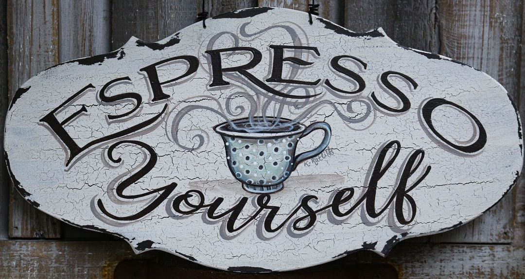 Kitchen Coffee Decor-wood Coffee Sign-coffee Wall Decor-custom Coffee ...