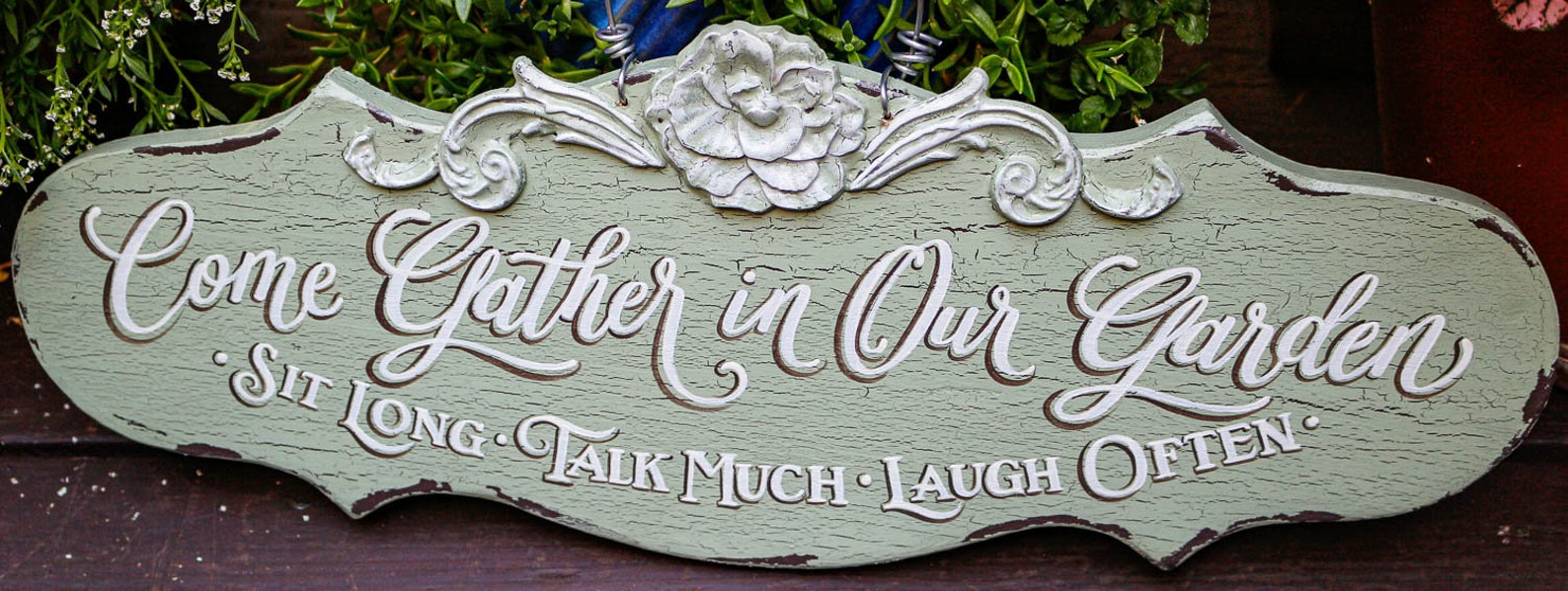 Garden Sign-personalized Garden Sign-flower Garden Sign-rustic - Etsy