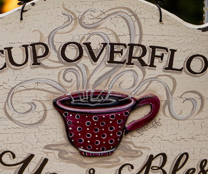 Hand Painted Coffee Bar Sign: Rustic Farmhouse Kitchen Decor - Etsy