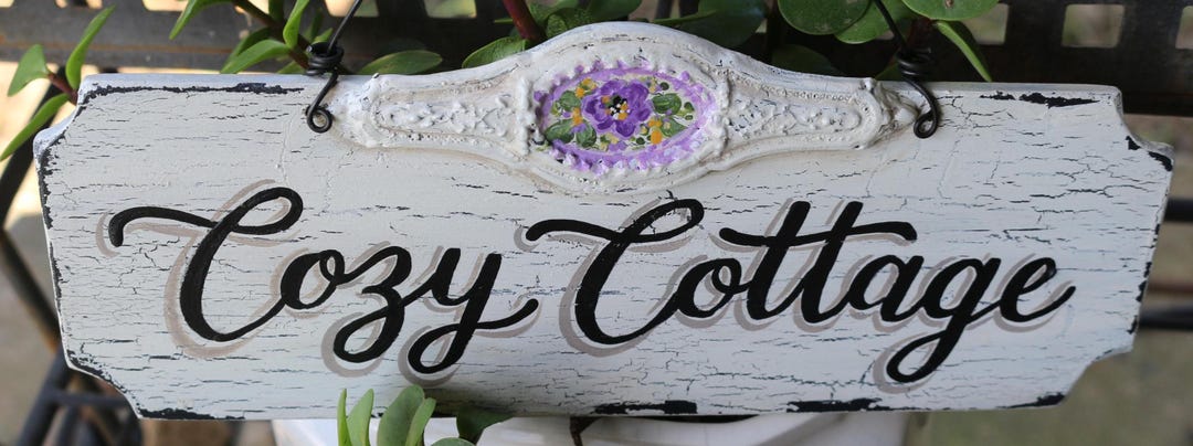 COZY COTTAGE Sign-personalized Cottage Sign-vintage Country Sign-rustic ...