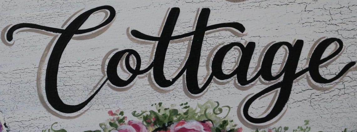 Personalized Cozy Cottage Sign: Hand-painted Vintage Decor - Etsy