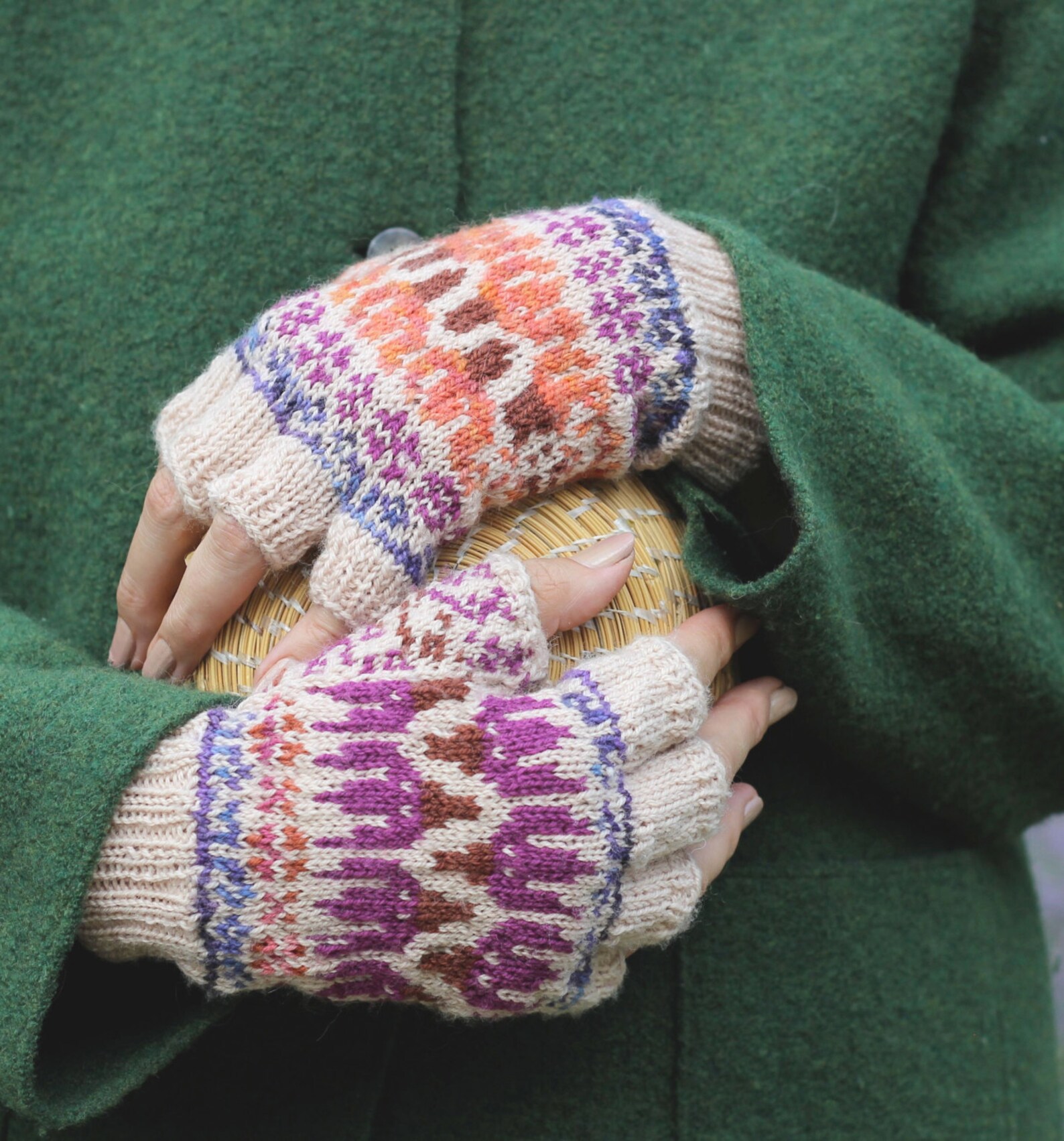 Shooting Star Mitts Knitting Pattern Pdf Fair Isle Stranded Colorwork ...