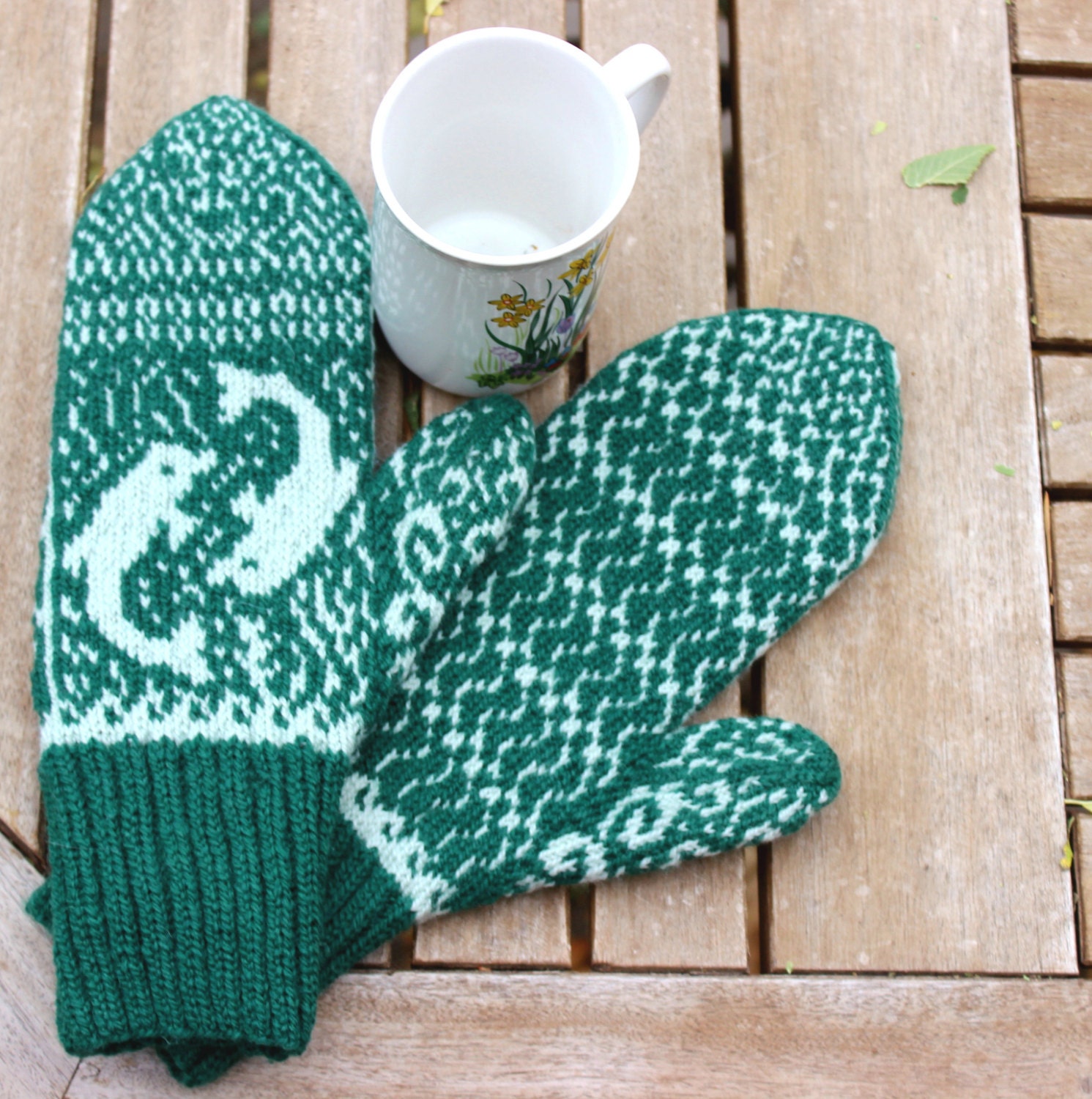 Dancing Dolphins Hat and Mitten Set Digital Knitting Pattern Pdf-fair ...