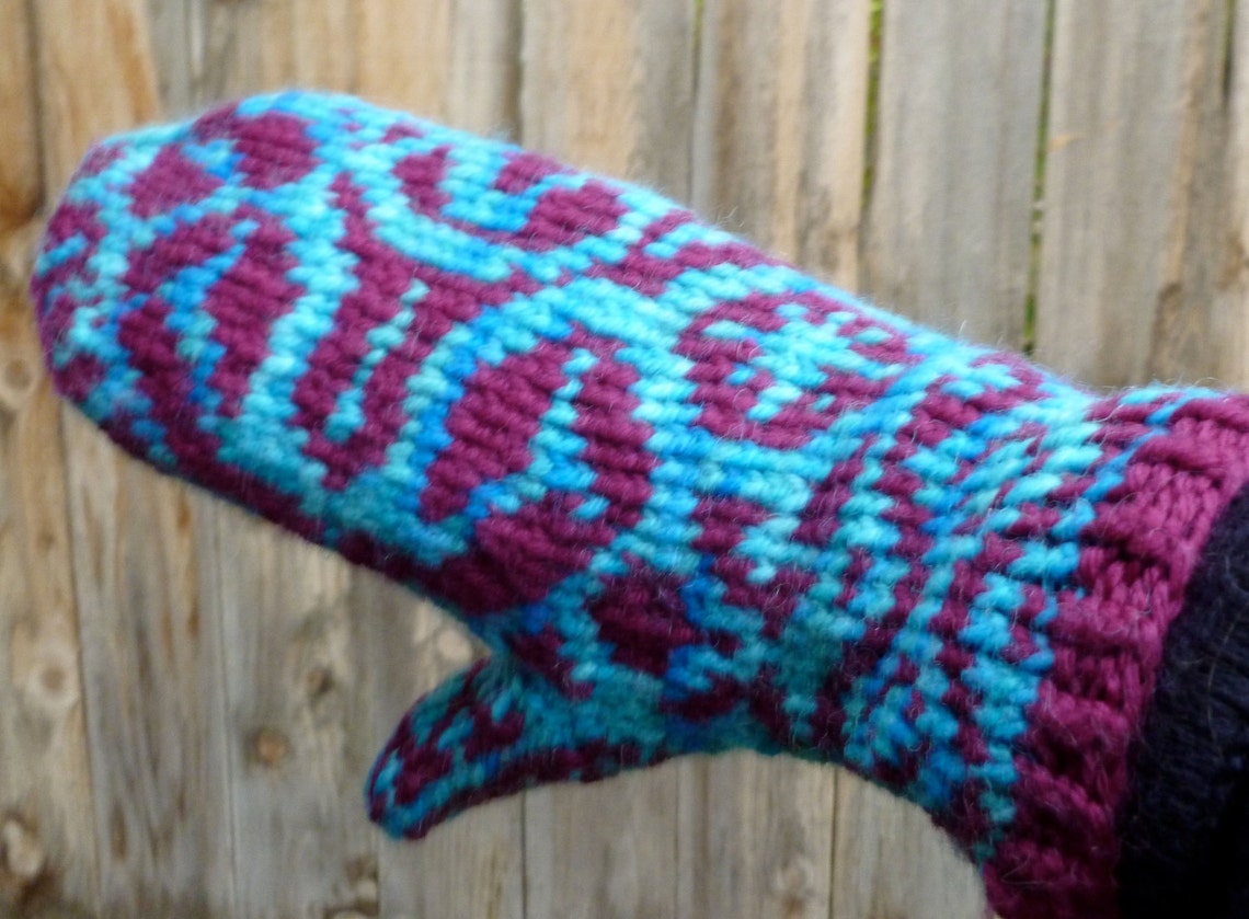 River Dreams Mittens Knitting Pattern Mittens Pdffair Isle Stranded ...