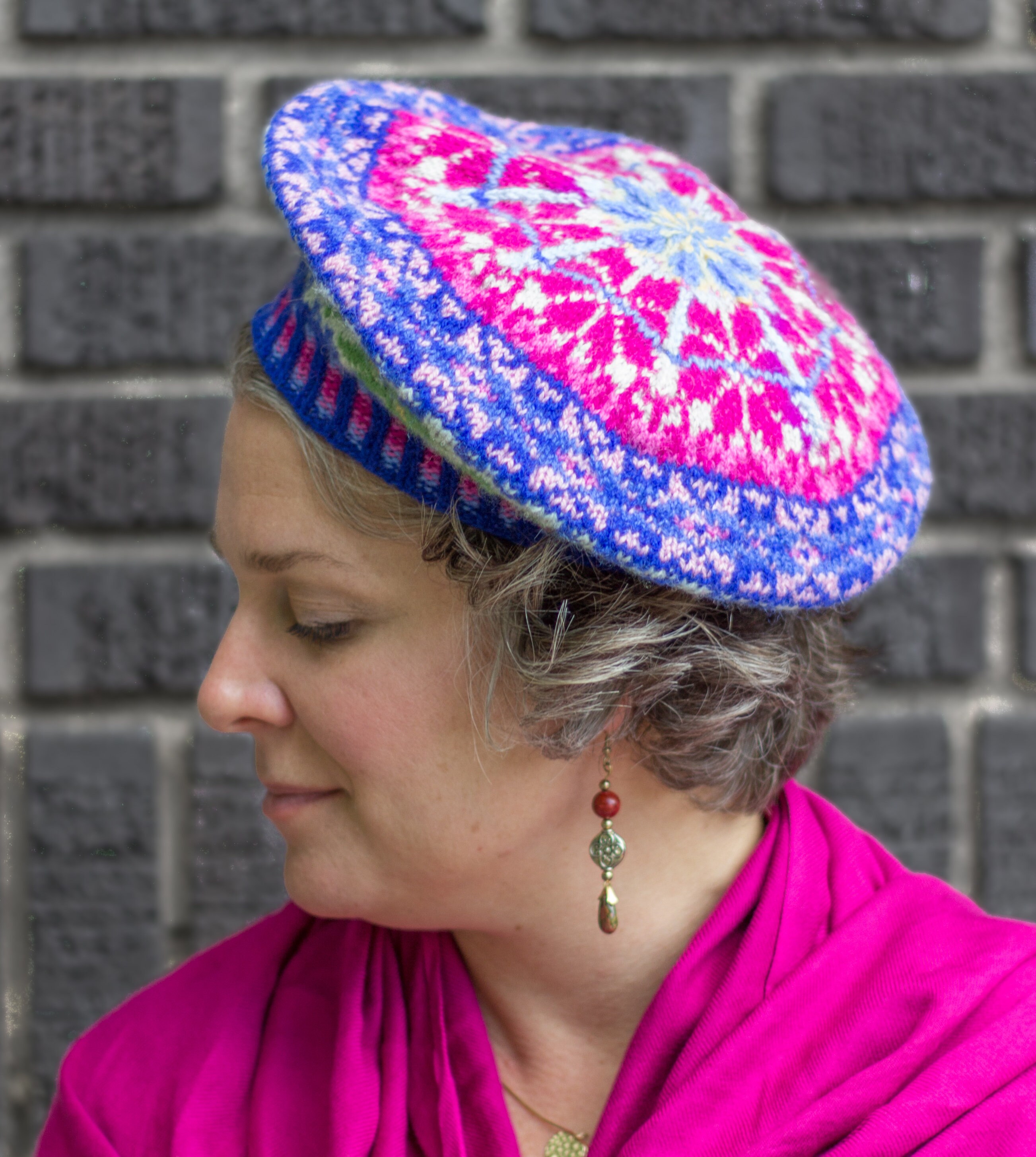 Star Flower Tam Digital Knitting Patternfair Isle Stranded Colorwork ...