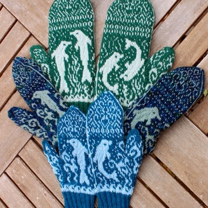 Dancing Dolphins Hat and Mitten Set Digital Knitting Pattern Pdf-fair ...