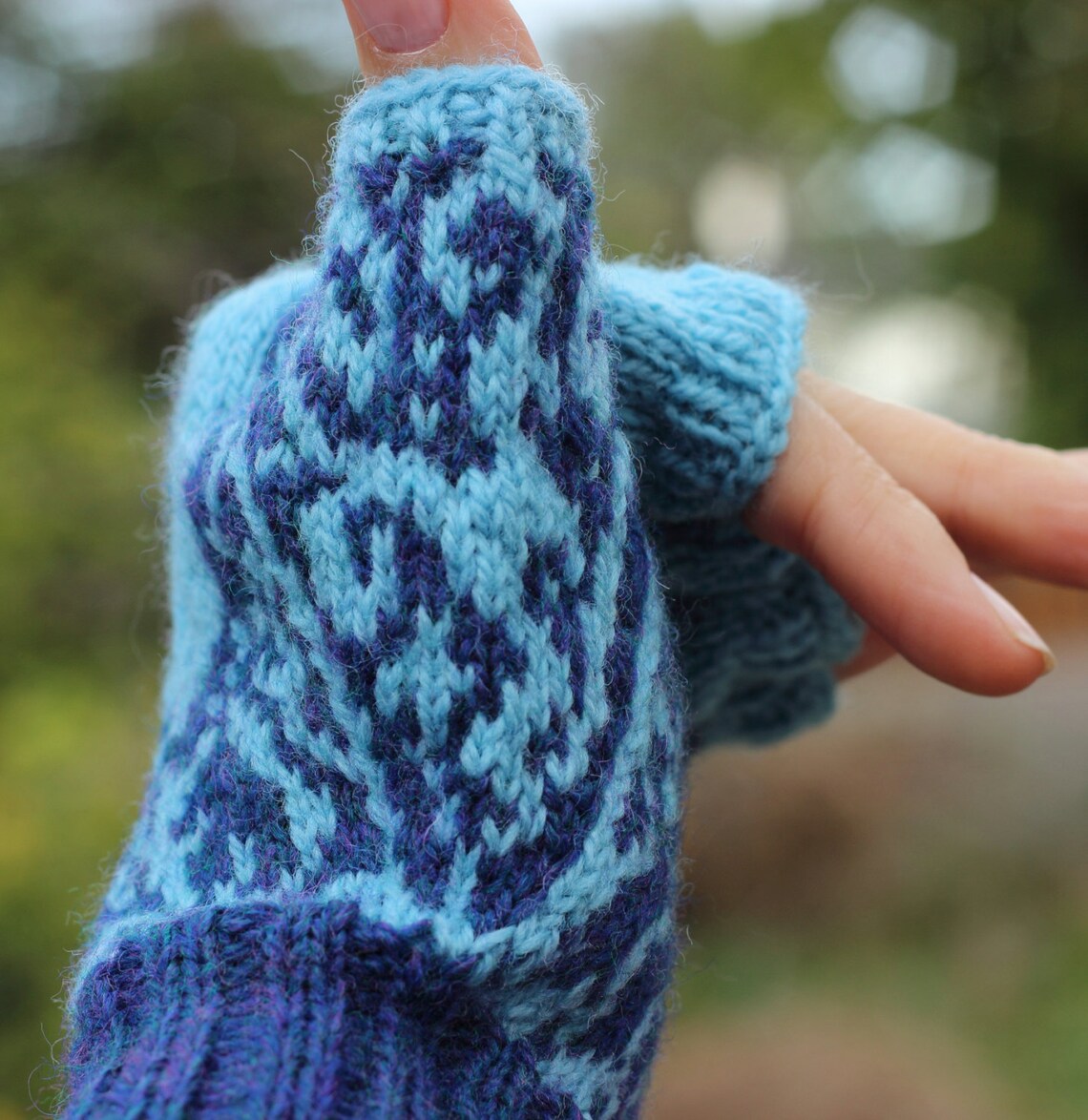 Dancing Dolphin Mitts Knitting Pattern Pdf-fair Isle Stranded Colorwork ...
