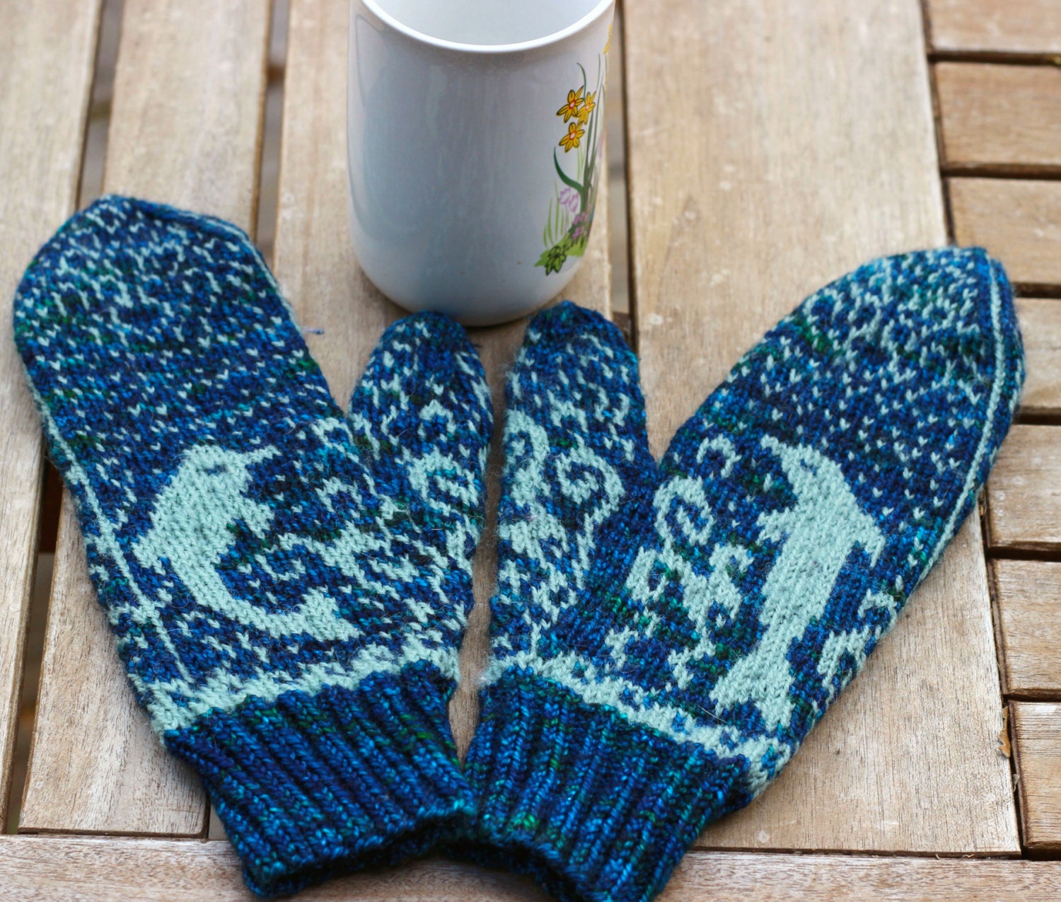 Dancing Dolphins Mittens Digital Knitting Pattern PDF- Fair Isle ...
