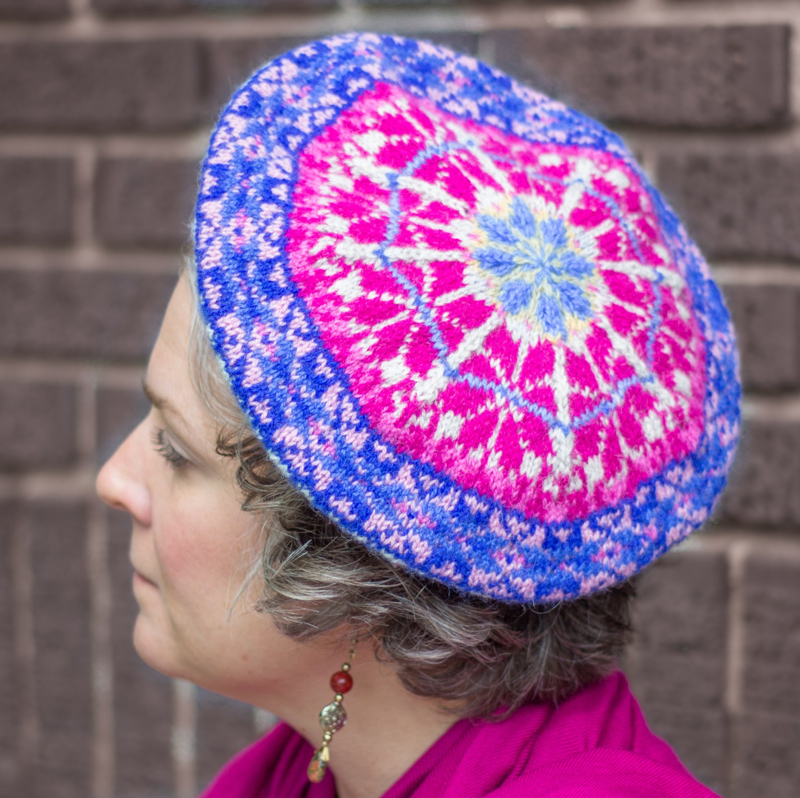 Star Flower Tam Digital Knitting Patternfair Isle Stranded Colorwork ...