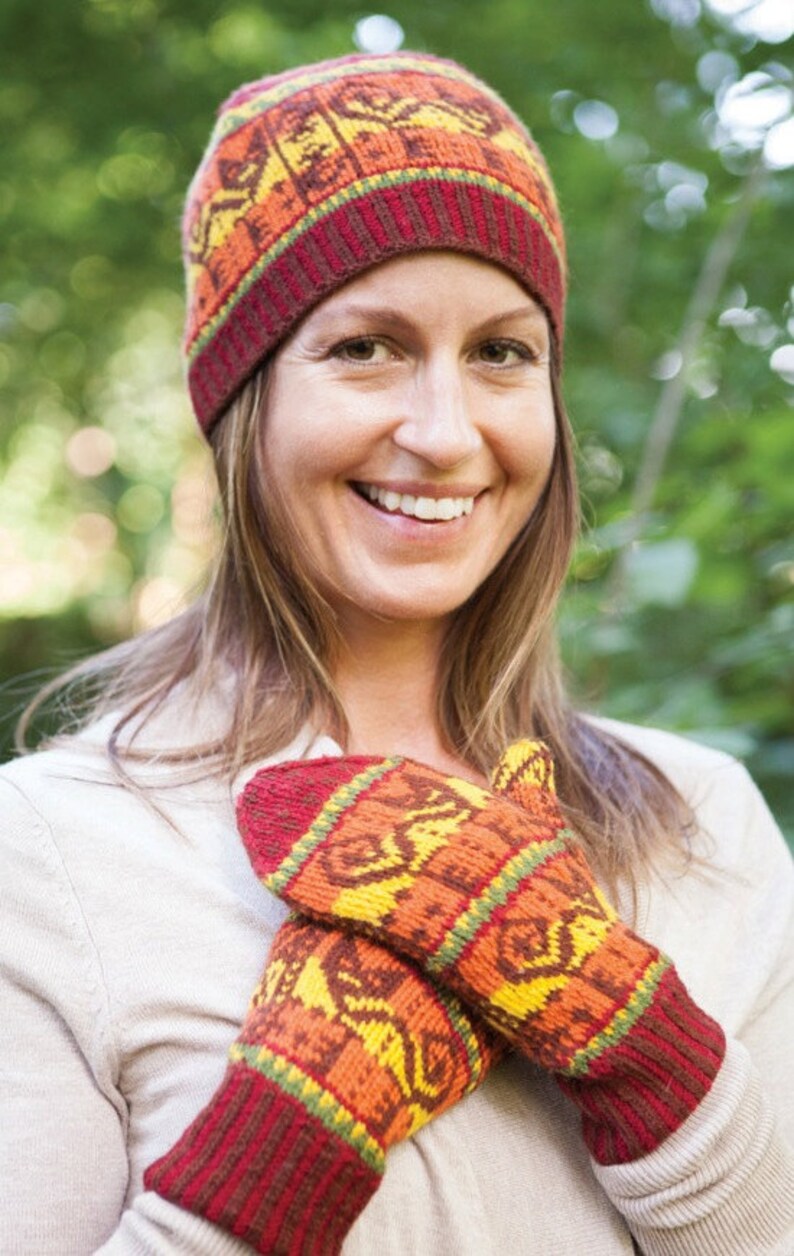 Inca Cat Hat and Mittens Digital Knitting Pattern PDF Fair - Etsy