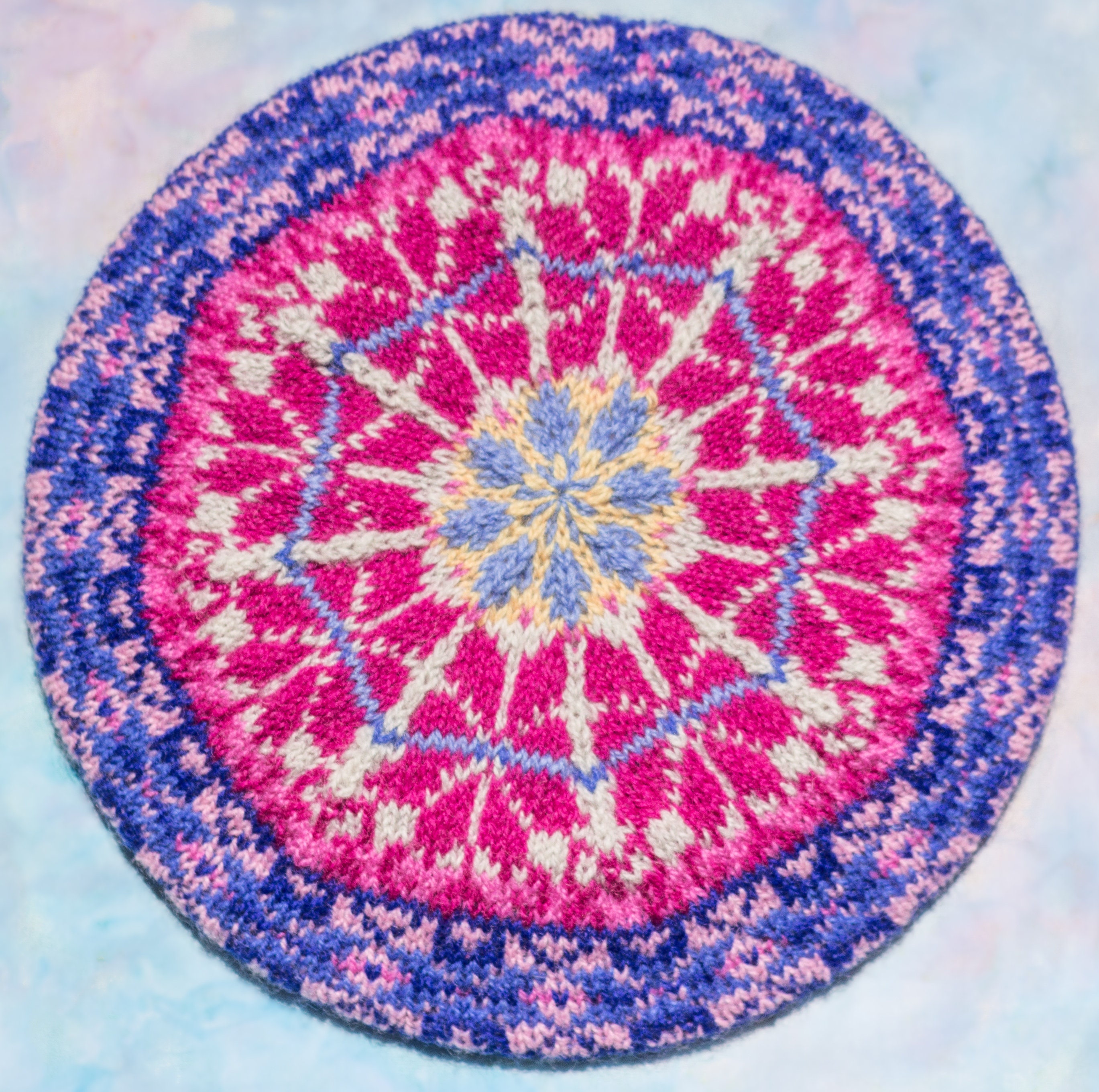 Star Flower Tam Digital Knitting Patternfair Isle Stranded Colorwork ...