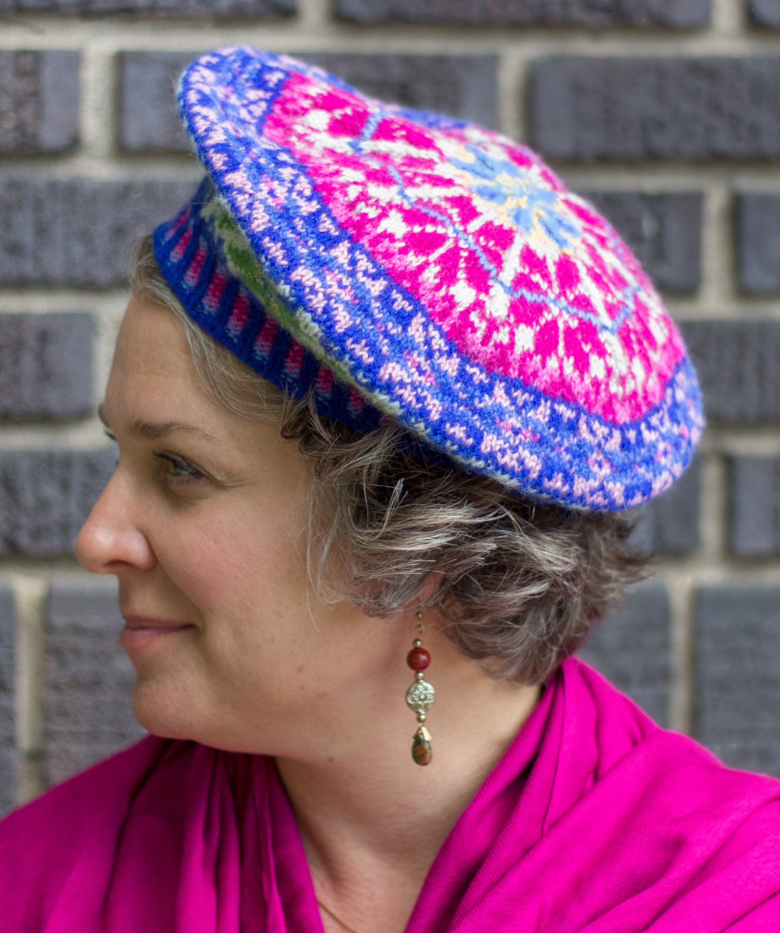 Star Flower Tam Digital Knitting Patternfair Isle Stranded Colorwork ...