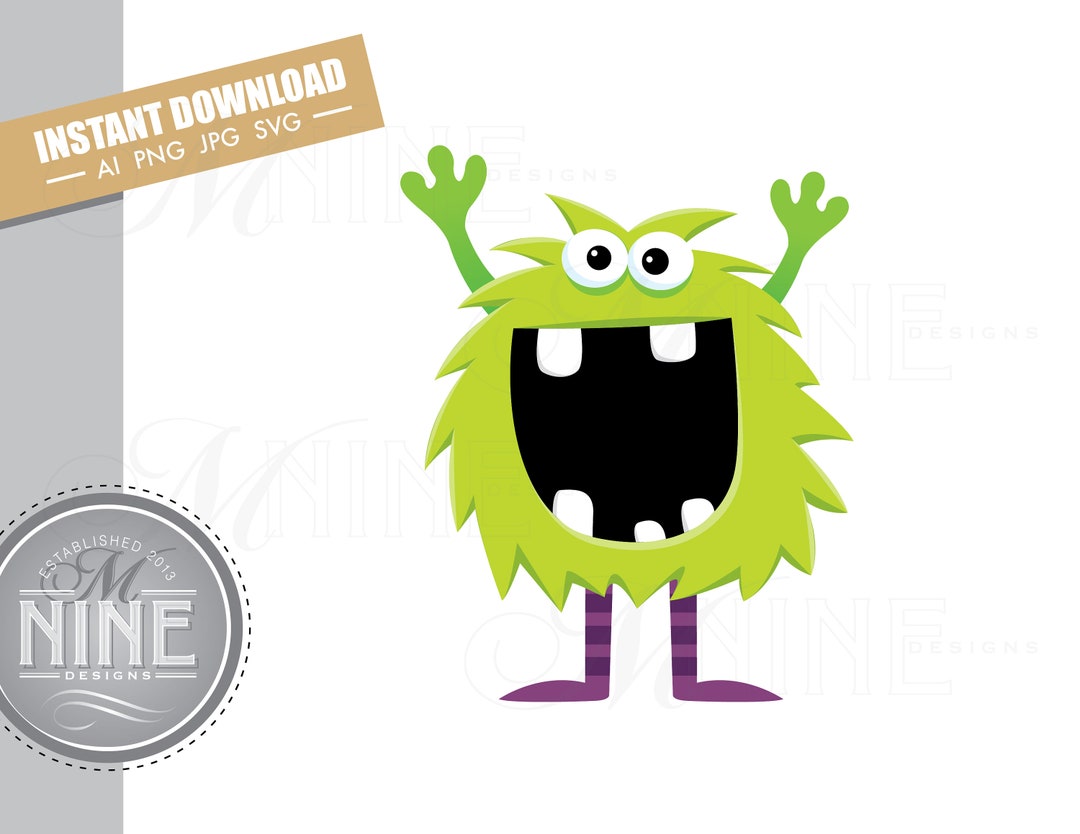 Green Monster Clip Art Downloads Vector Green Monster Ai Png Jpg Svg ...