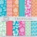 TROPICAL Digital Paper / Bright TROPICAL Patterns / Tropical Downloads ...
