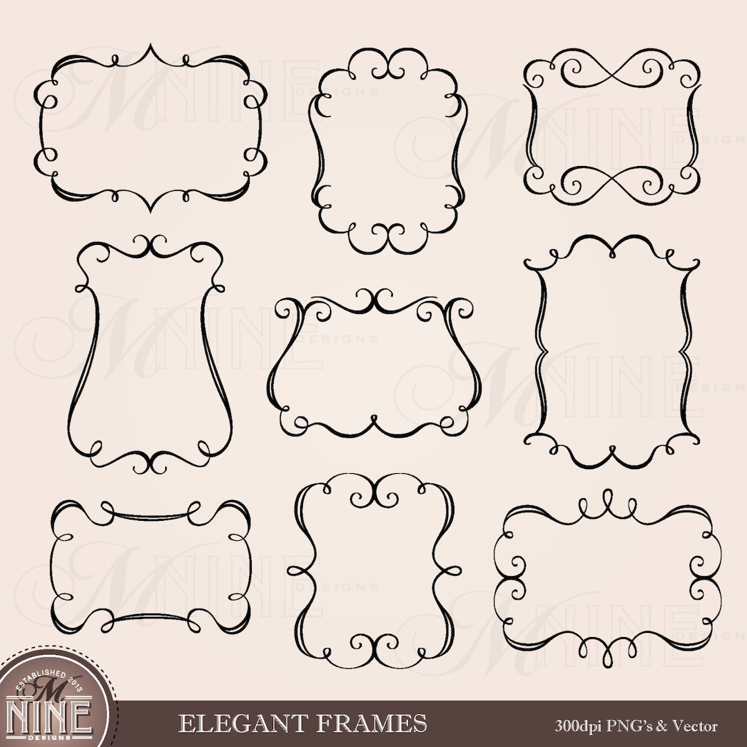 ELEGANT FRAMES Clip Art: Borders Frames Clipart Design Elements ...