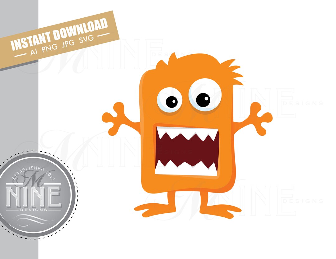 Orange Monster Clip Art Downloads Vector Orange Monster Ai Png Jpg Svg ...