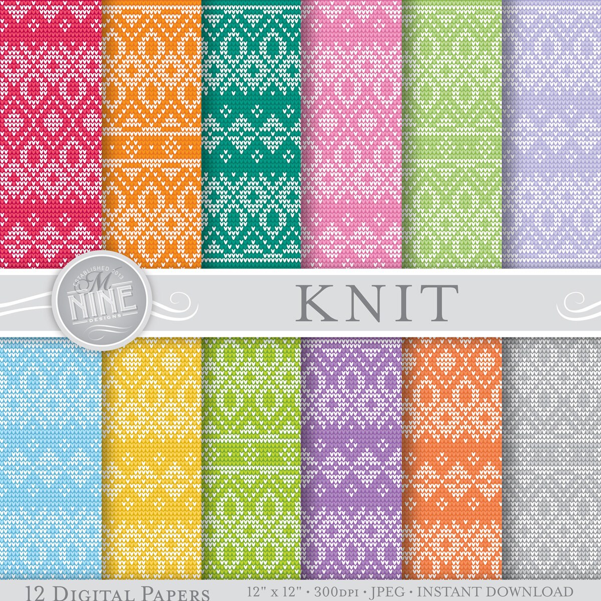 Colorful KNIT SWEATER Prints Digital Paper Pattern Prints | Etsy