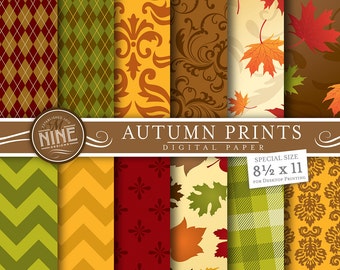 Fall Autumn Leaves Fall Patterns Printable Digital Paper - Etsy