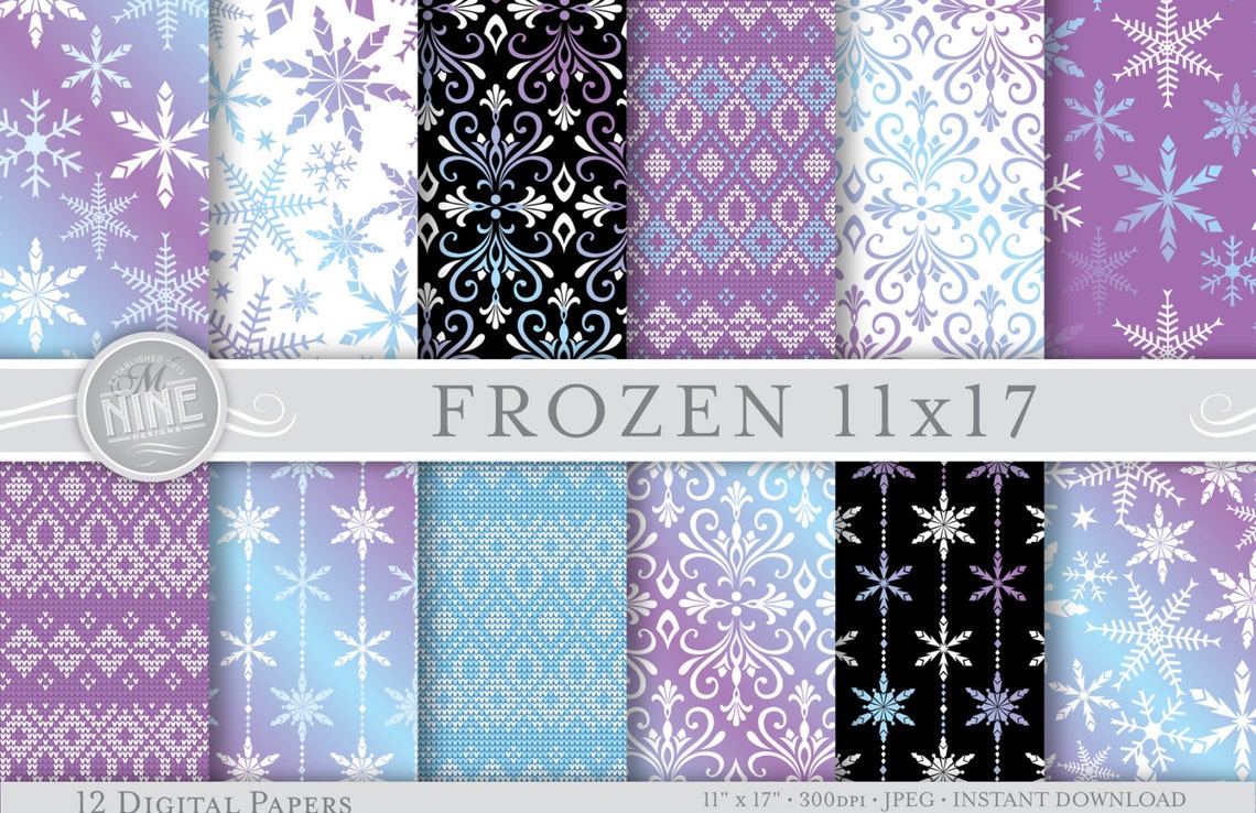 FROZEN Digital Paper Pattern Prints Frozen Winter | Etsy