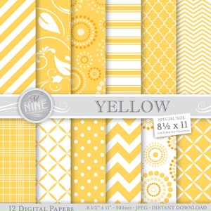 YELLOW Digital Paper / Yellow Printable Patterns / Instant - Etsy