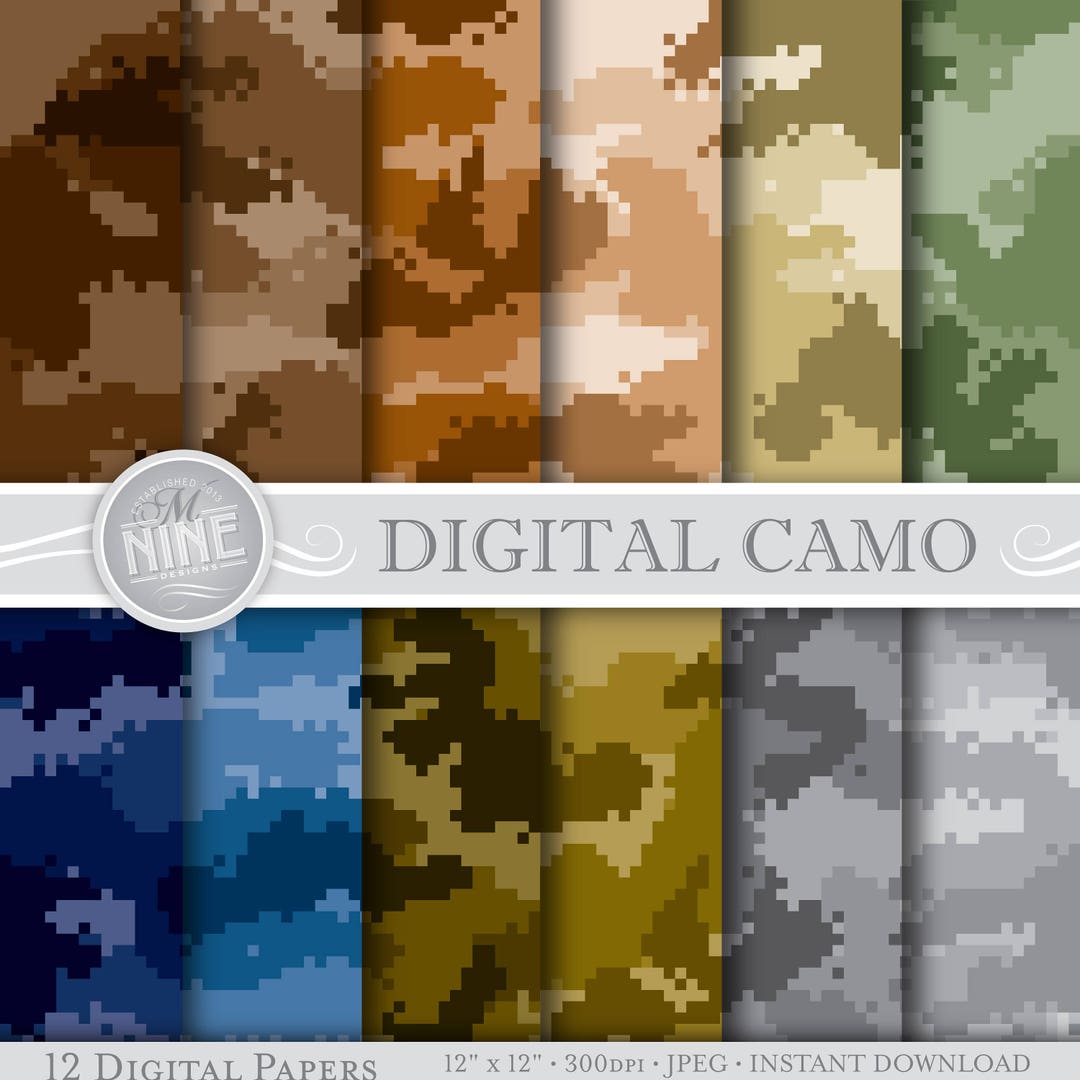 DIGITAL CAMOUFLAGE Digital Paper / Seamless Camouflage Patterns ...