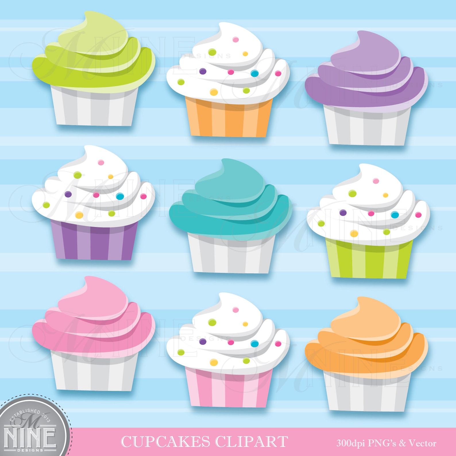 CUPCAKES Clip Art / CUPCAKE Clipart Downloads / DIY Cupcake - Etsy