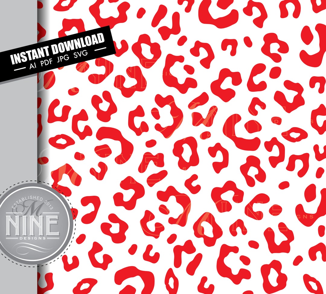 Red Leopard Spots Pattern, Seamless Repeatable Leopard Spots Svg Pdf ...