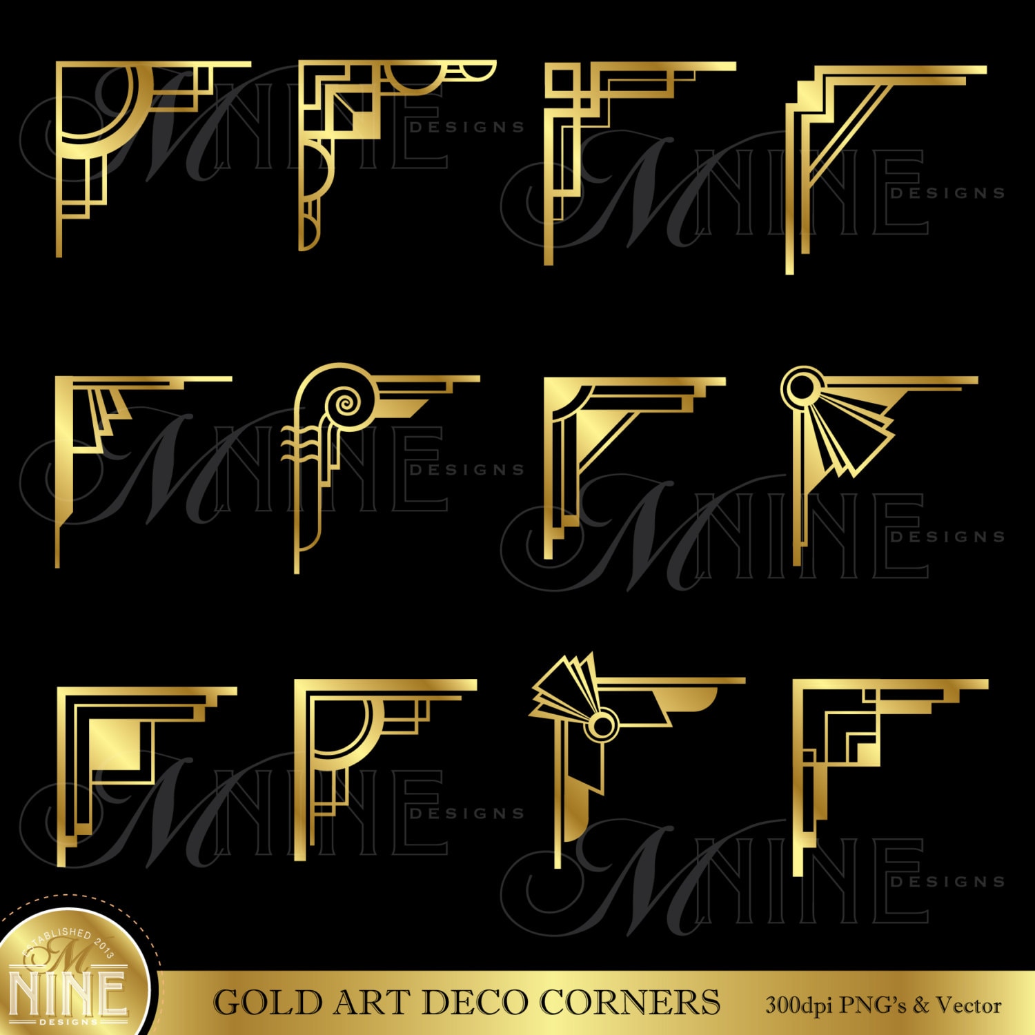 Art Deco Corner Border