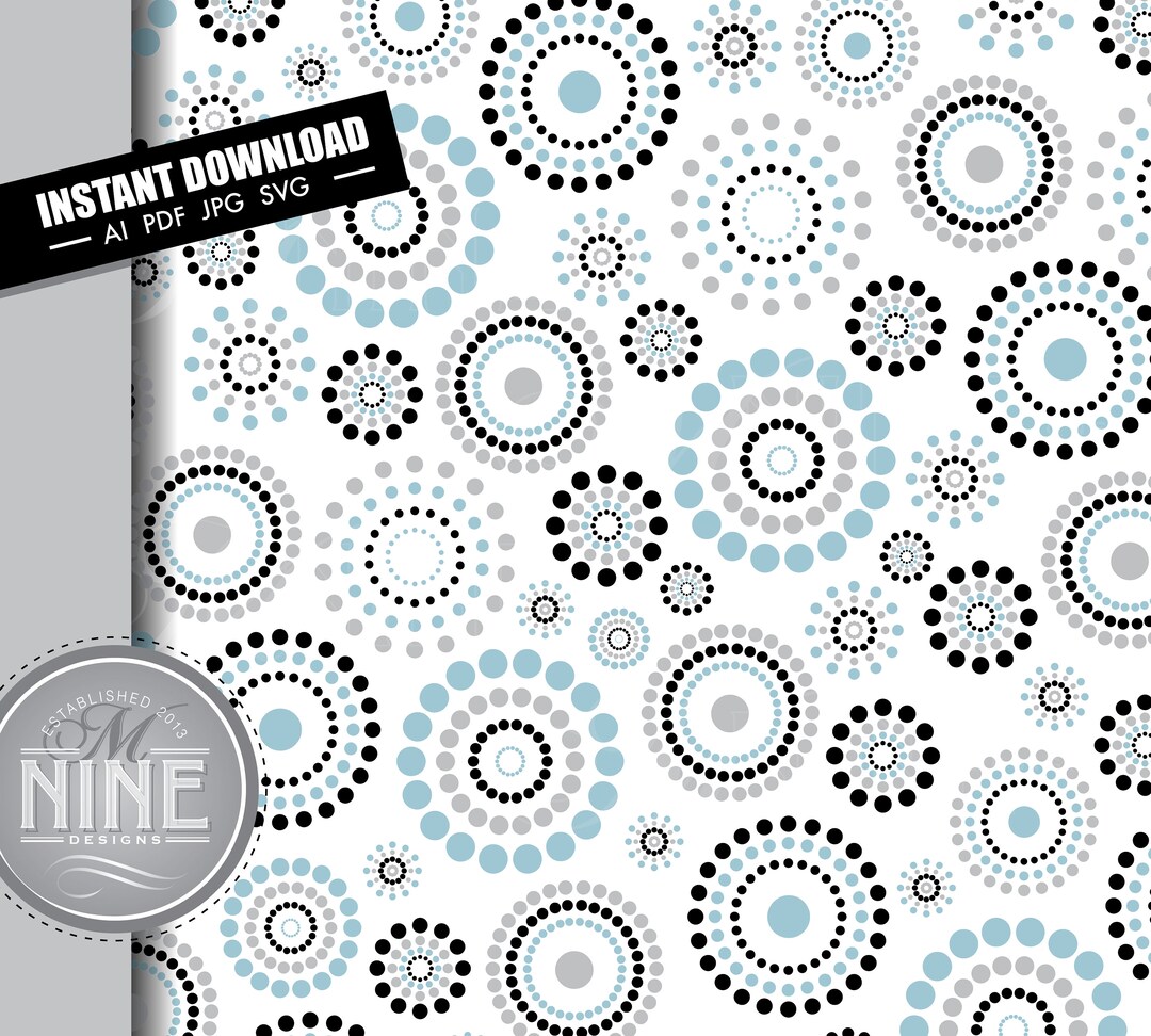Modern Blue Circle Pattern Seamless Repeatable Circle Pattern Svg Pdf ...