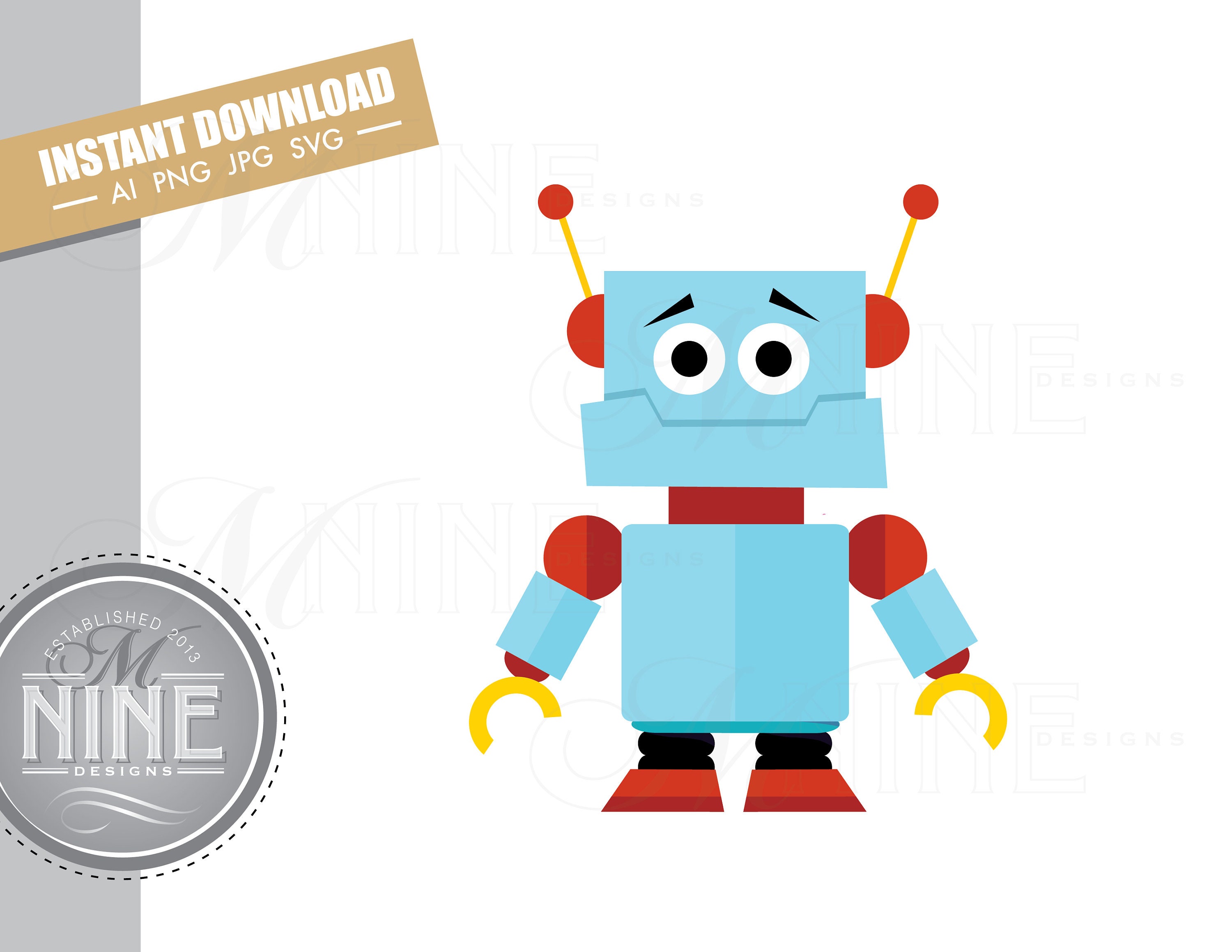 Robot Files for Cricut Robot Dxf Png Eps Vector Robot SVG Alien Svg ...
