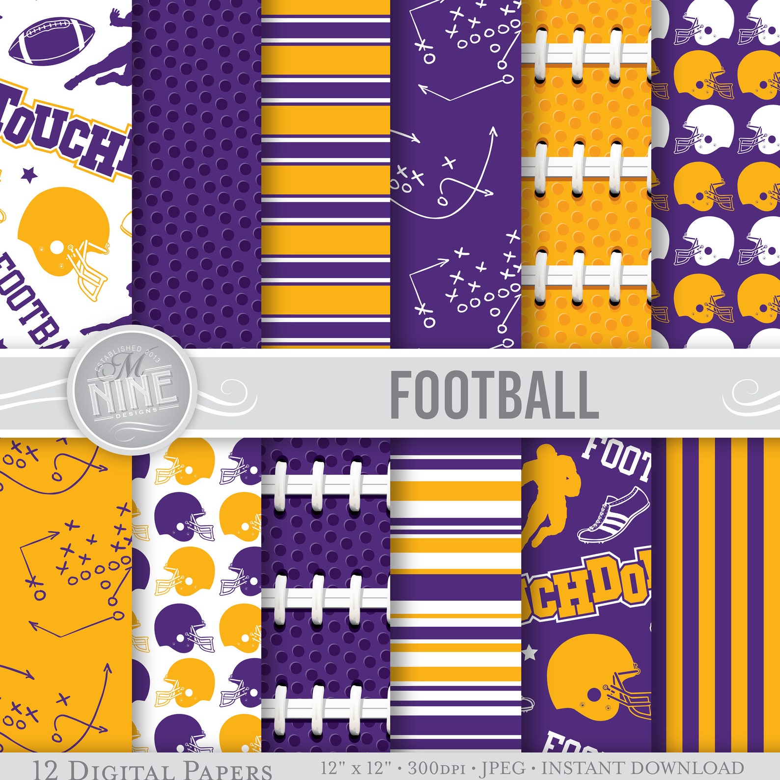 Football Digital Paper Seamless Football Digital Paper - Etsy