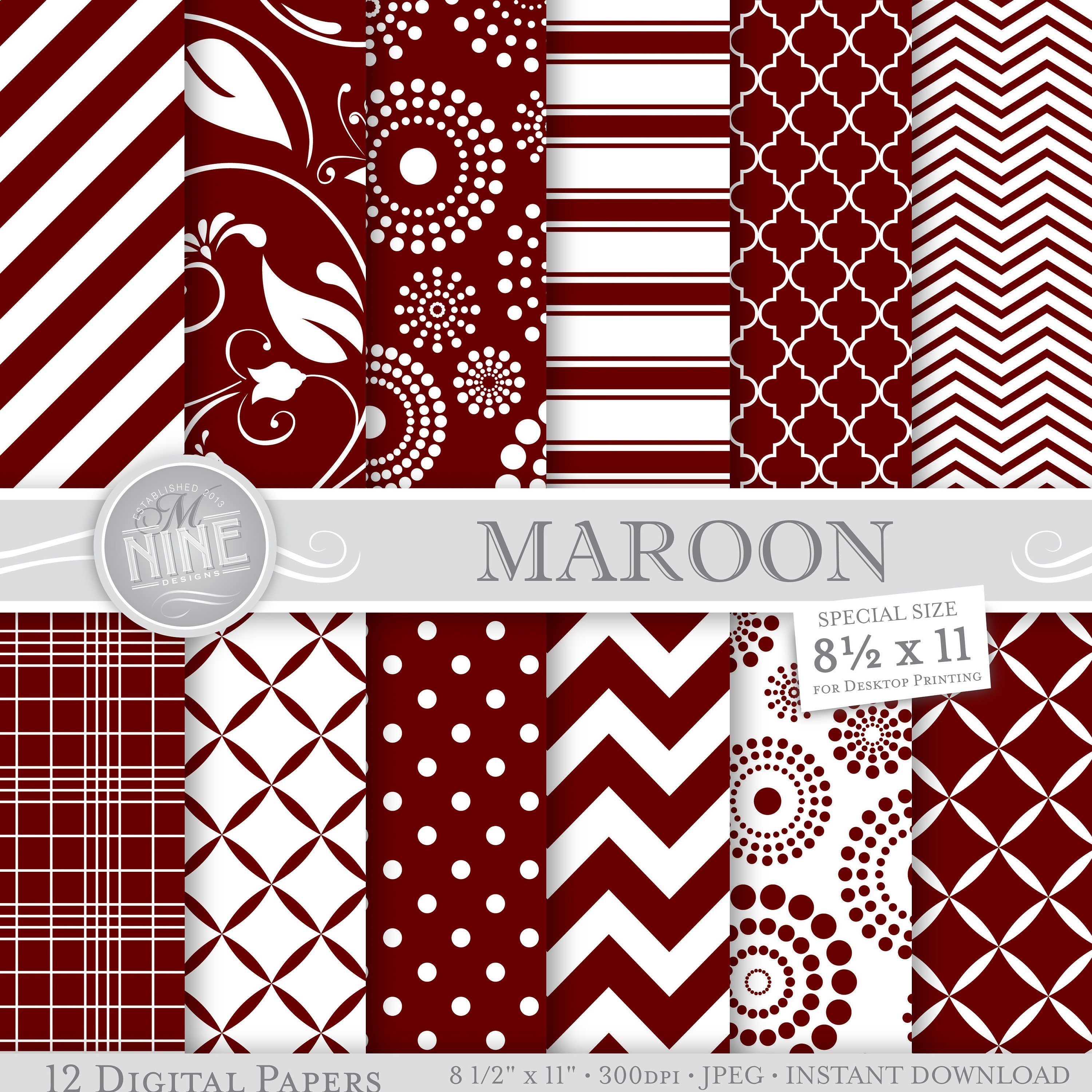 Maroon And White Chevron Background