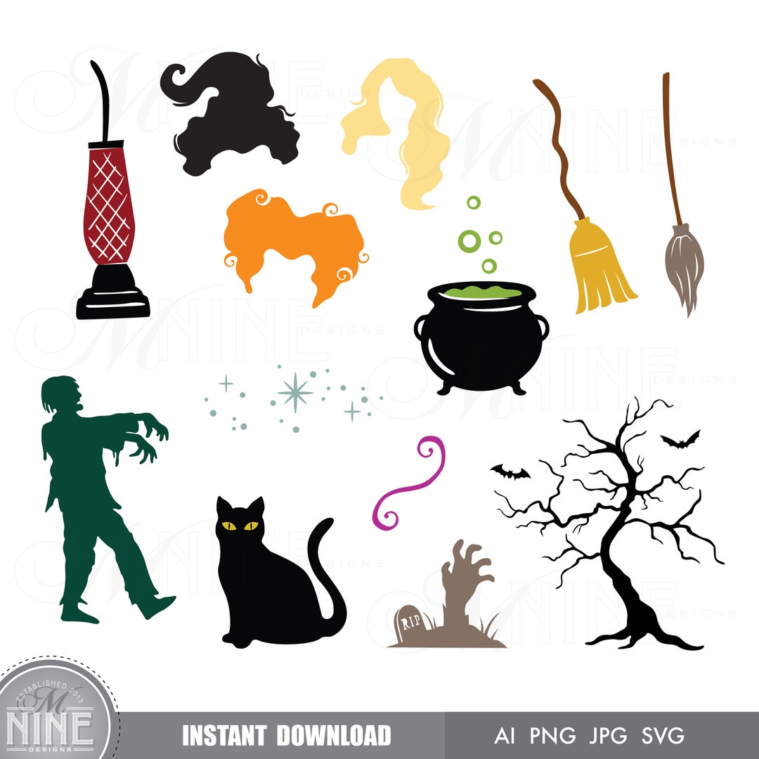 Hocus Pocus Clip Art Halloween Clipart Downloads Hocus - Etsy