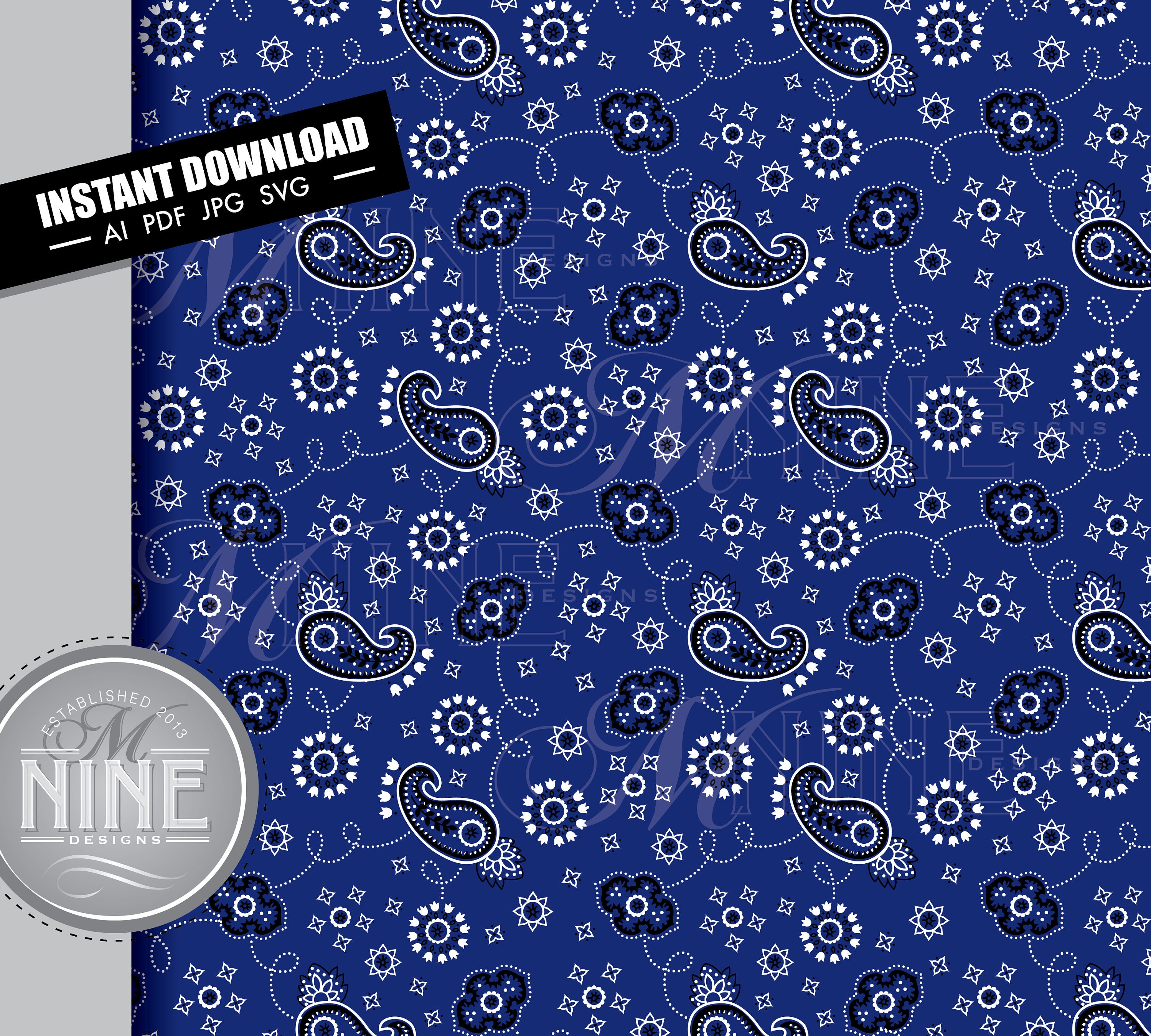 Blue Bandana Pattern Vector