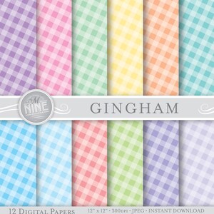 GINGHAM Pattern Digital Paper Pack BABY Pattern Prints, Instant ...