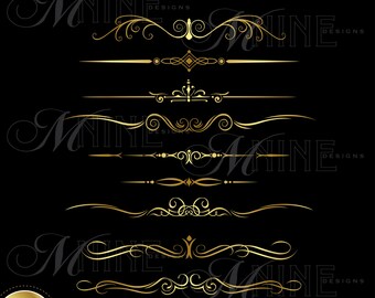 Rose Gold HEADER Clip Art / Vintage Headers Clipart Accents | Etsy